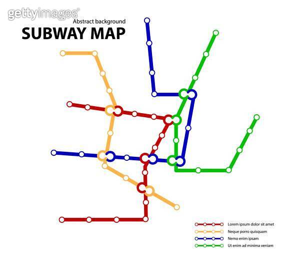 Subway map. Template of fictional city public transport scheme for ...