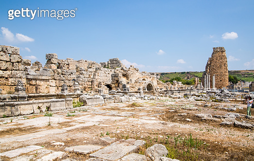 Perge. Ancient romans City Wall from the Hellenistic age. Greek colony ...