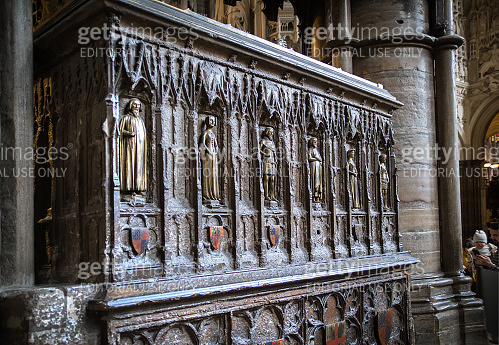 Tomb of Edward III who rolled for 50 years, died 1377. Tomb decorated ...