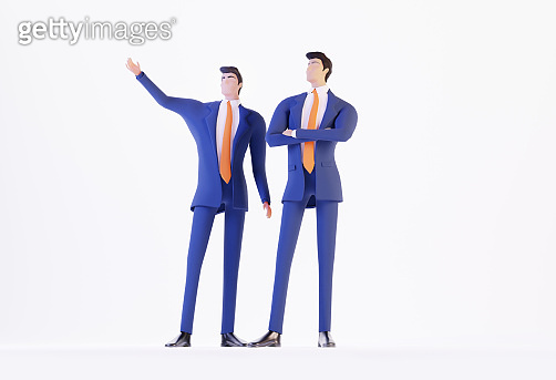 Two successful business people talking and panning new business ...