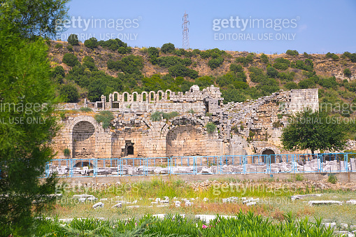 Perge, Stadium ruins 234 m length, 15000 people capacity. Greco-Roman ...
