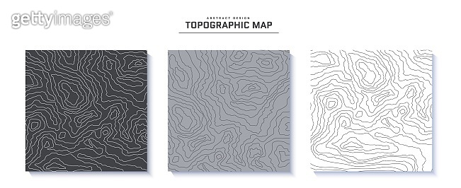 Set of topographic maps abstract backgrounds. Outline cartography ...