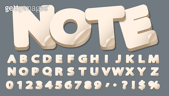 Vector of stylized note font and alphabet 이미지 (1402389858) - 게티이미지뱅크
