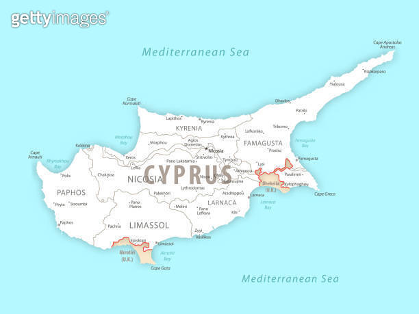 Cyprus detailed map with regions and cities of the country. 이미지 ...