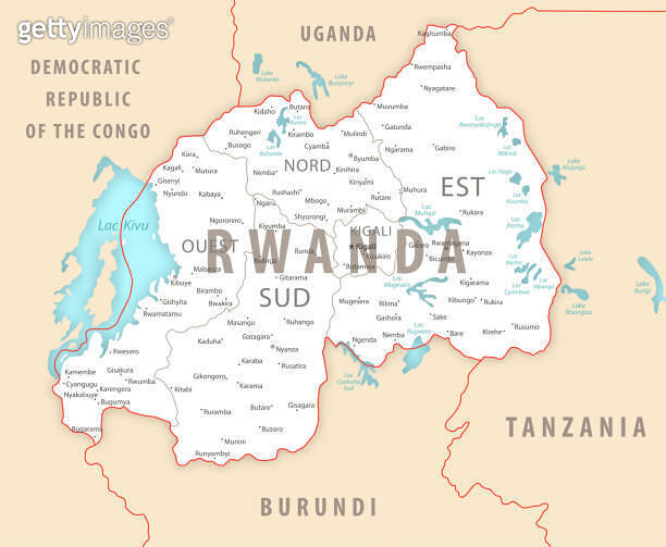 Rwanda detailed map with regions and cities of the country. (1407181242 ...