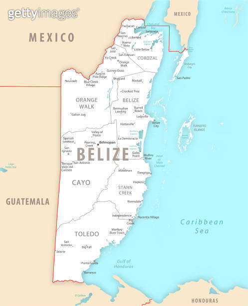 Belize detailed map with regions and cities of the country. (1407180768 ...