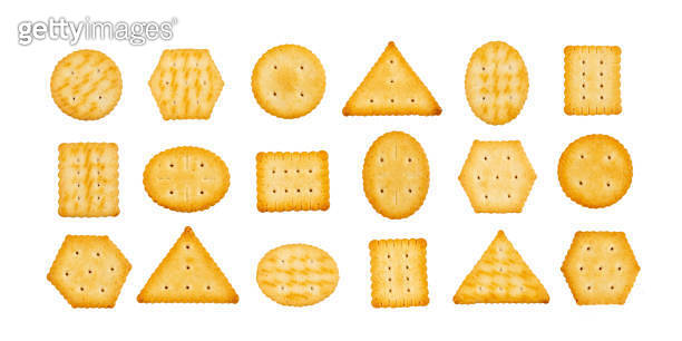 Crackers Set, Crackers of Different Geometric Shapes, Cookies Isolated ...