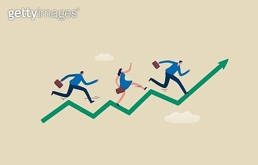 Business, competition, progress. Competition for career growth or an ...