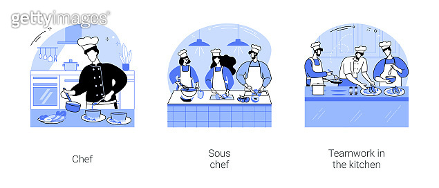 Restaurant kitchen work isolated cartoon vector illustrations se 이미지 ...