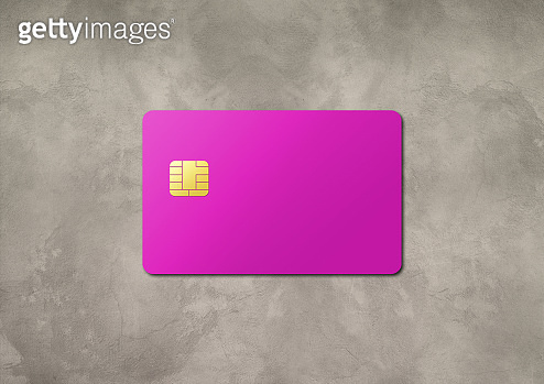 Pink credit card on a concrete background 이미지 (1388115567) - 게티이미지뱅크
