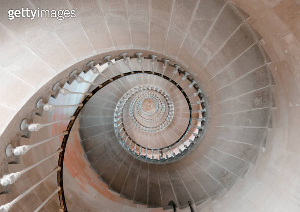 Stairs in Whale lighthouse - Phare des baleines - Re island 이미지 ...