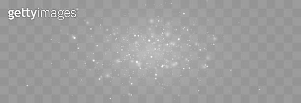 Magical light dust, dusty shine. Flying particles of light. Christmas ...