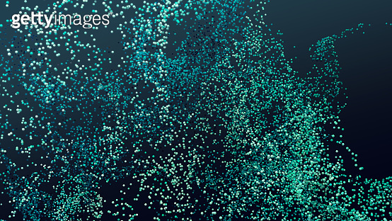 Tiny atomic particles close up view in abstract space 이미지 (1366377475 ...