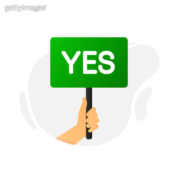 Green lettering yes. The hand holds a flag, a sign with an inscription ...