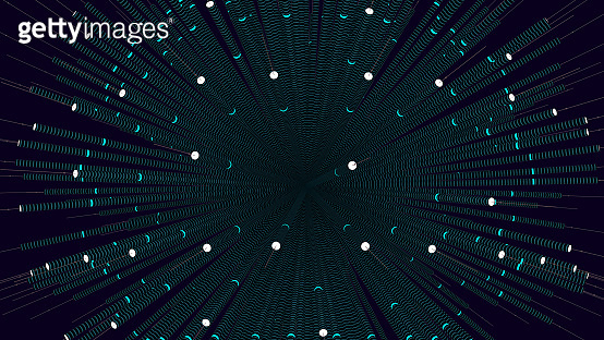 Abstract digital background with spherical object made of rods 이미지 ...
