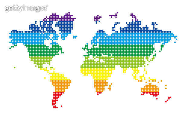 Colorful and fun world map, SDGs, 8 colors 이미지 (1396280787) - 게티이미지뱅크