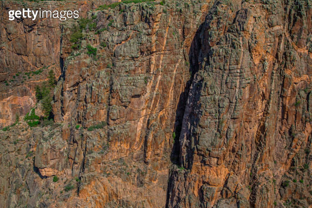 Painted wall in the Black Canyon of the Gunnison National Park in ...
