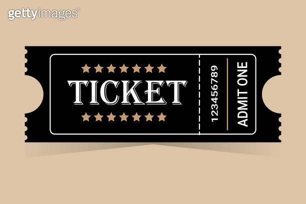 Black ticket for one person on a colored background 이미지 (1438460123 ...