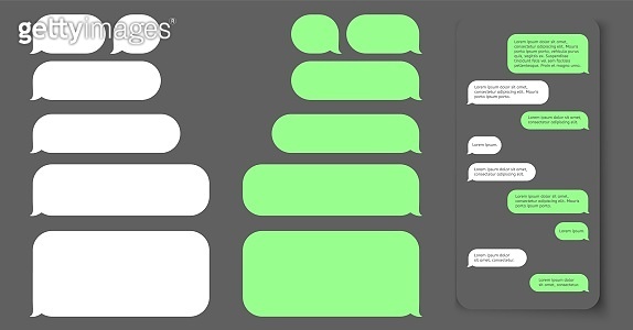 Chat text box. Empty messages template. Vector dialig interface. Mobile communication screen ...
