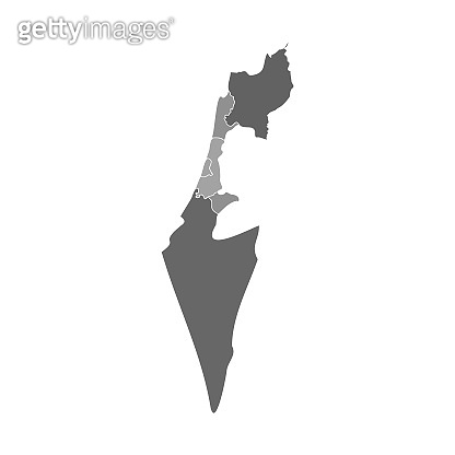 Gray Divided Map of Israel (1392551681) - 게티이미지뱅크