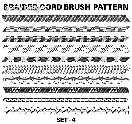 Seamless Braided cord pattern brushes flat sketch vector illustration ...