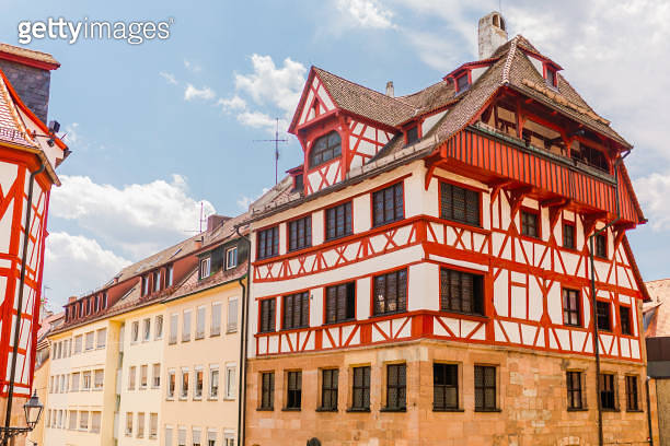 Old ancient Bavarian city Nuremberg. Summer trip to Bavaria. European ...