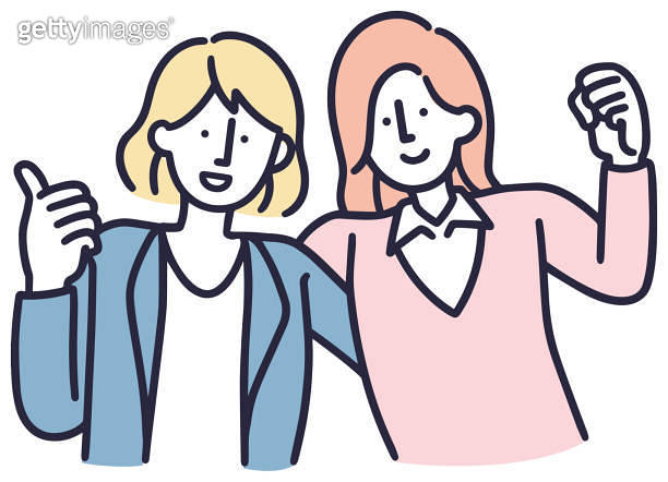 Smiling business team company woman simple illustration 이미지 (1390043452) - 게티이미지뱅크