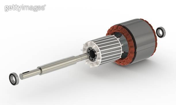 Stator and rotor exploded view presentation used in asynchronous ...