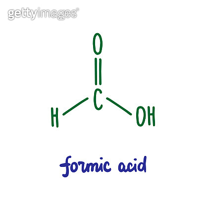 Formic acid hand drawn vector illustration formula chemical structure ...