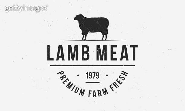 Mutton Meat icon. Lamb emblem template with sheep silhouette. Vector ...