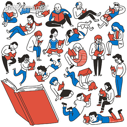 Many people reading books 이미지 (1363441390) - 게티이미지뱅크