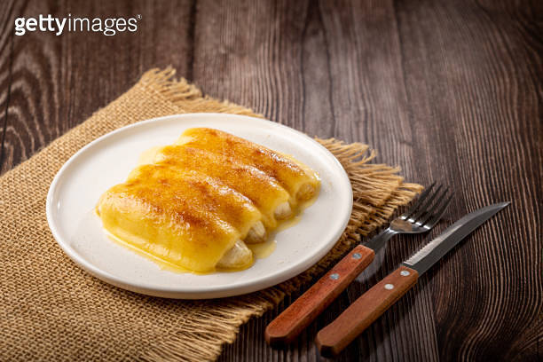 Traditional dessert in northeastern Brazil, known as Cartola or top hat ...