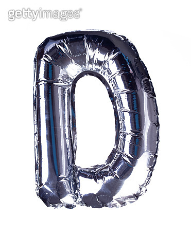 Letter D of silver balloon 이미지 (1410992076) - 게티이미지뱅크