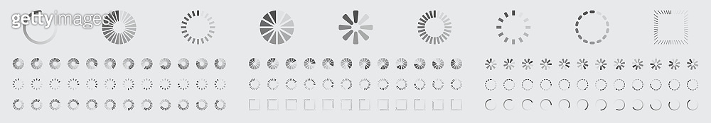 Circular Loading Buffering Icons Vector Set Video Ready for Animation ...