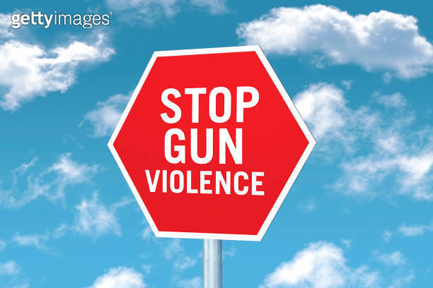 Stop gun violence sign (1409747496) - 게티이미지뱅크