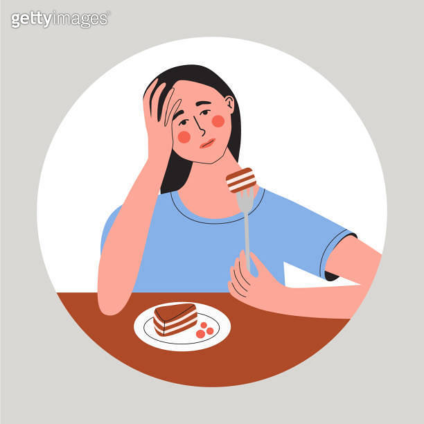 Young women loss of appetite. Female feel not hungry. Girl unable to ...