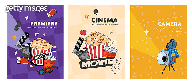 A collection of posters on the theme of cinema 이미지 (1409344490) - 게티이미지뱅크