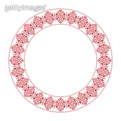 Scandinavian folk art Christmas stamp pattern frame vector. Nordic ...