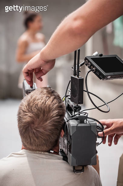 Behind the scene. First assistant focus puller and cameraman ...