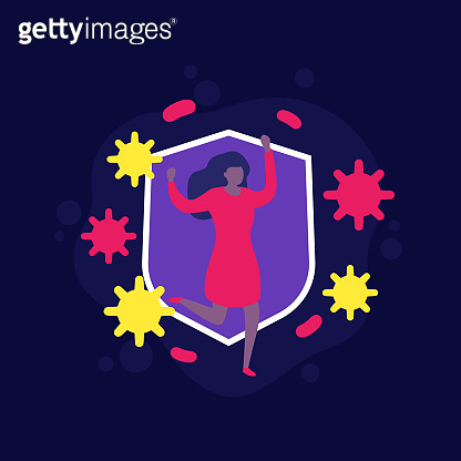 immune system, strong immunity and health vector illustration with ...