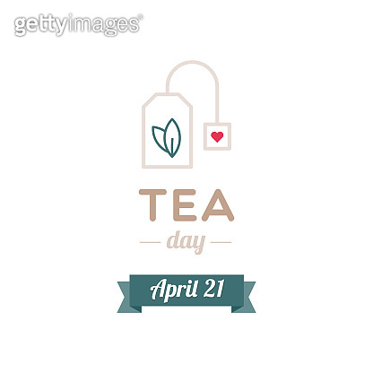 Tea Day. Tea bag outline icon. Tea leaves. Vector illustration, flat ...