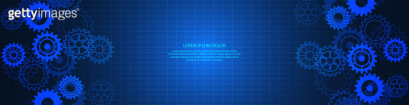 Website header or banner design with cogs and gear wheel mechanisms ...