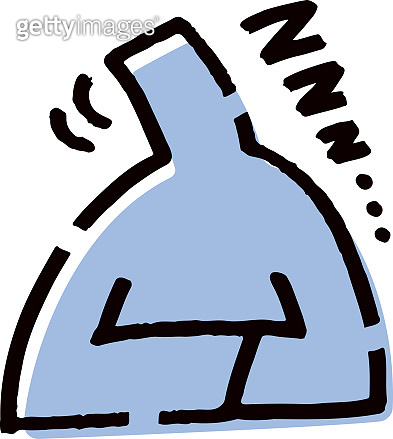 Icon of a dozing stick figure. Hand-drawn vector illustration ...