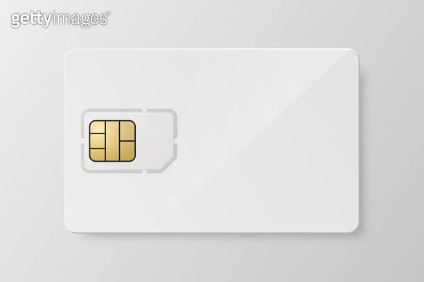 Vector 3d Realistic White Plastic Card and Sim Card Template, Isolated ...