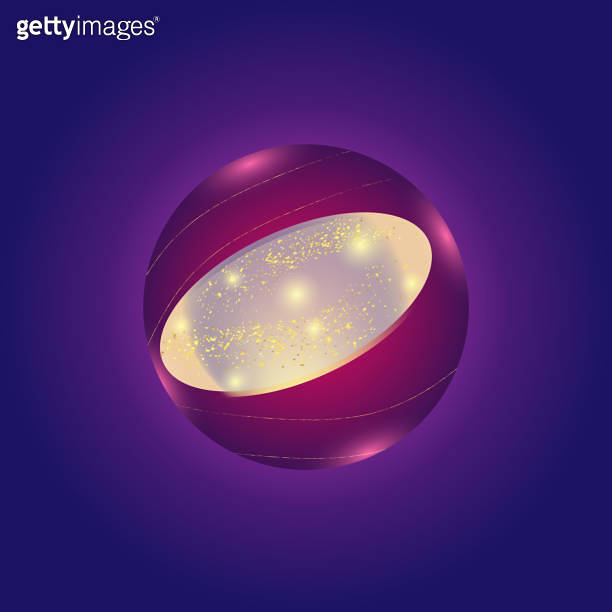 3d mesh sphere, magic spheres with glow, sparkles, energy balls ...