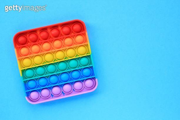 Pop it silicone rubber push antistress fidget toy. Sensory relief game ...