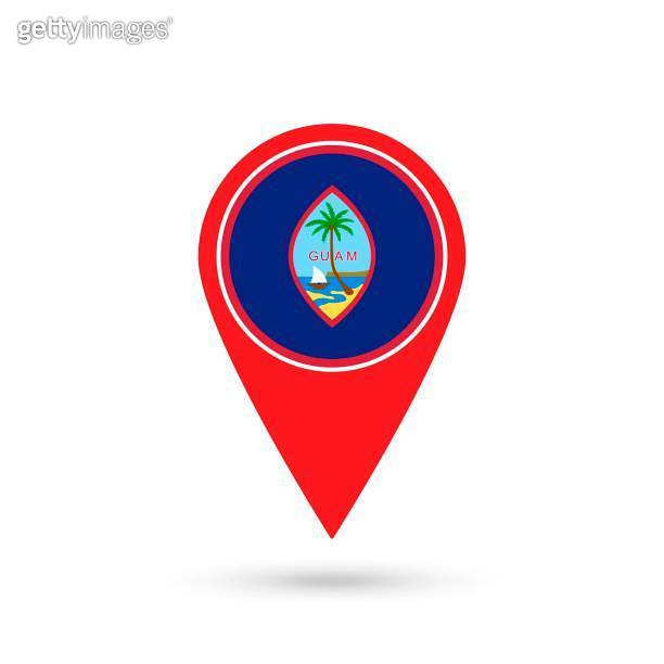 Map pointer with country Guam. Guam flag. Vector illustration. 이미지 (1384875656) - 게티이미지뱅크