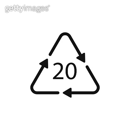 Paper recycling symbol PAP 20. Vector illustration 이미지 (1393949273 ...