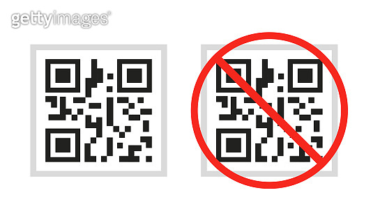 The QR code can be scanned and is not allowed. Vector illustration ...