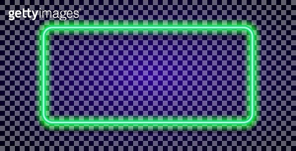 Neon rectangle vector frame green color (1432946212) 일러스트, 무료 일러스트 - 게티 ...